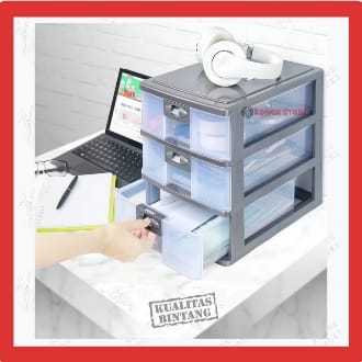 Jual Laci Container Susun 3 / Rak Susun Kosmetik Kotak Obat Dokumen ...