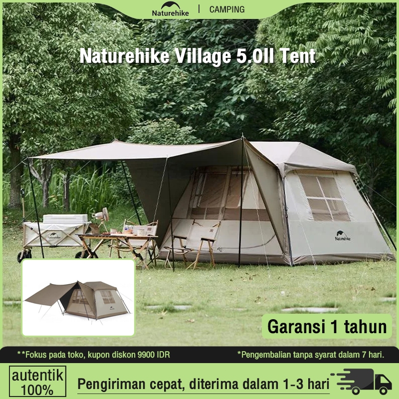 Jual Naturehike Tenda village 5.0 2 generation CNK2300ZP022 2 quick open tent camping 3-4 Orang ...