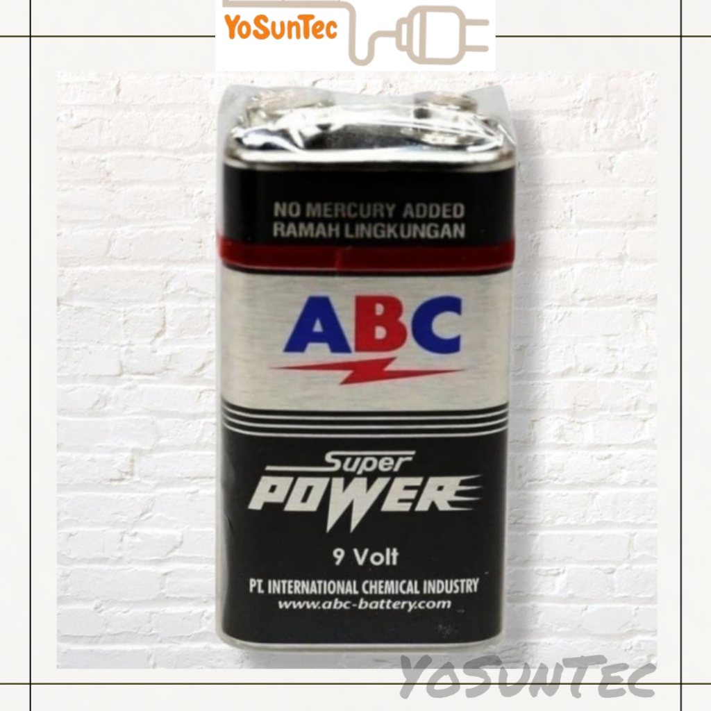 Jual Baterai ABC Super Power 9V Batre Kotak Battery Heavy Duty Hitam ...