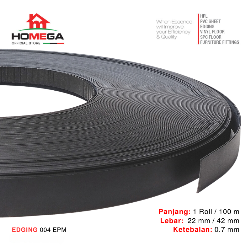 Jual HOMEGA PVC Edging- Pelapis Meja PVC - Tekstur Matt Black Doff ...
