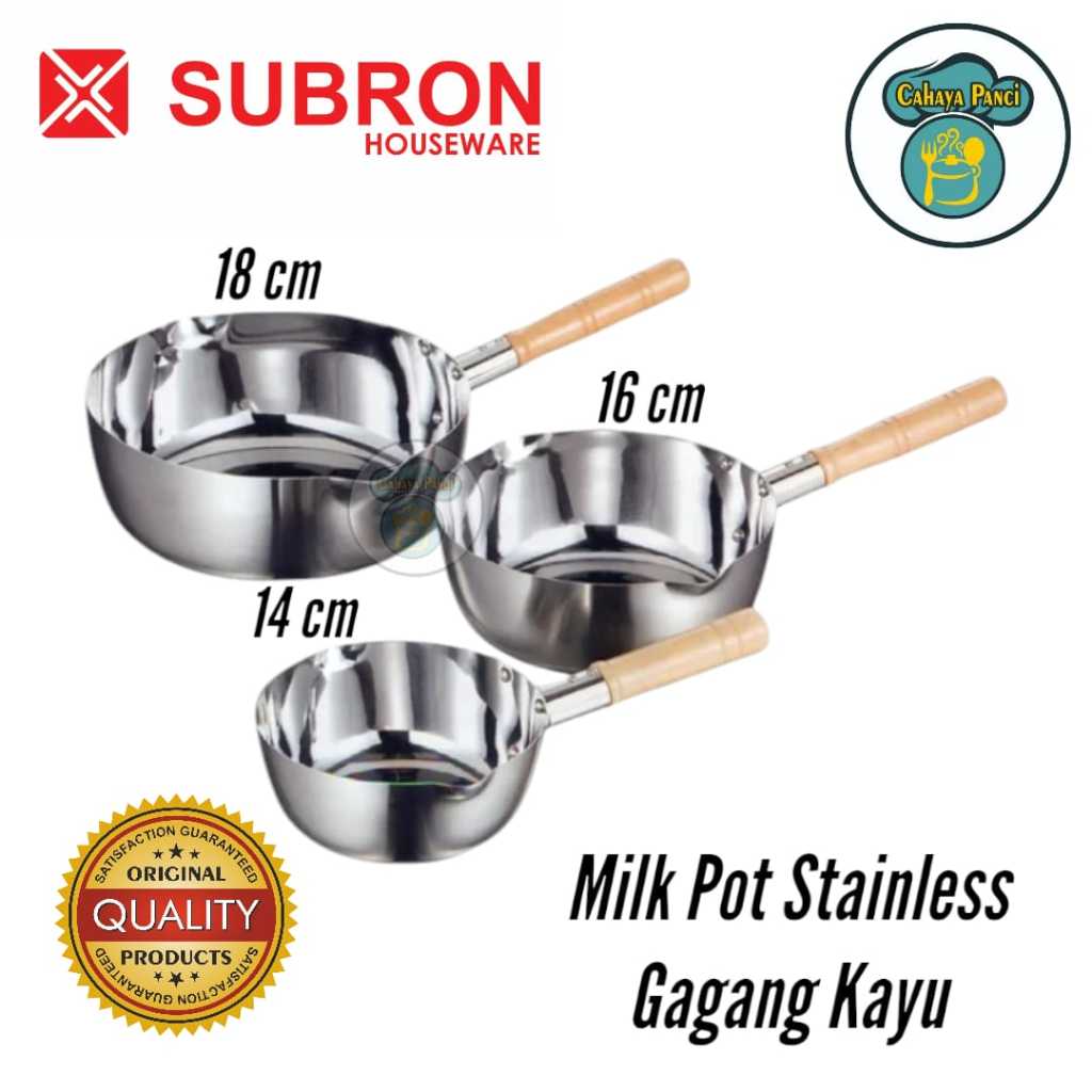 Jual SUBRON Panci susu 14cm,16cm,18cm , Panci susu gagang kayu, milk ...