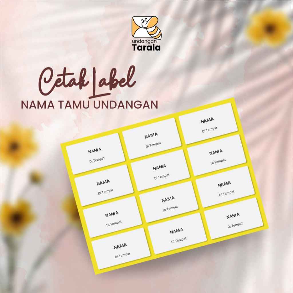 Jual TAMBAH Cetak Label Nama Tamu Undangan 103 | Stiker Nama Tamu ...