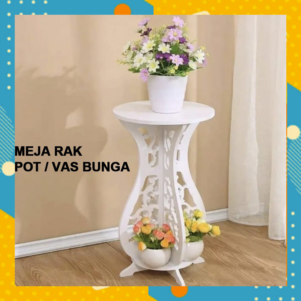 Jual Meja VAS BUNGA Rak DIY Tempat Pot Tanaman Hias Dekorasi Sudut Pojok Ruang Tamu Vintage ...