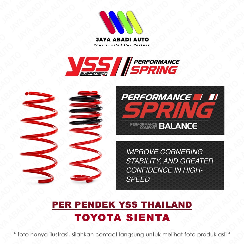 Jual Lowering Kit / Coil Spring / Per Pendek YSS Performance Thailand - TOYOTA SIENTA (2016-on ...