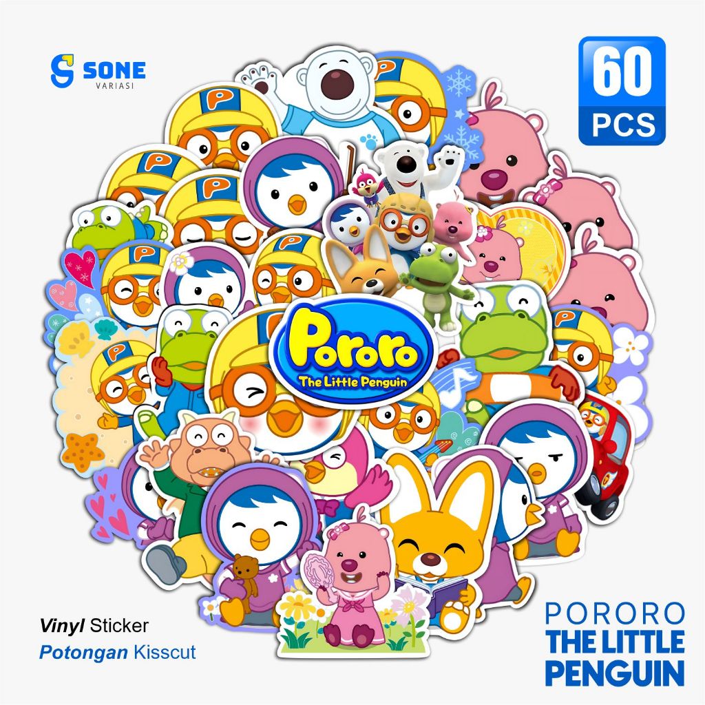 Jual Sticker / Stiker Pororo Kartun Aesthetic – Vinyl Waterproof untuk ...