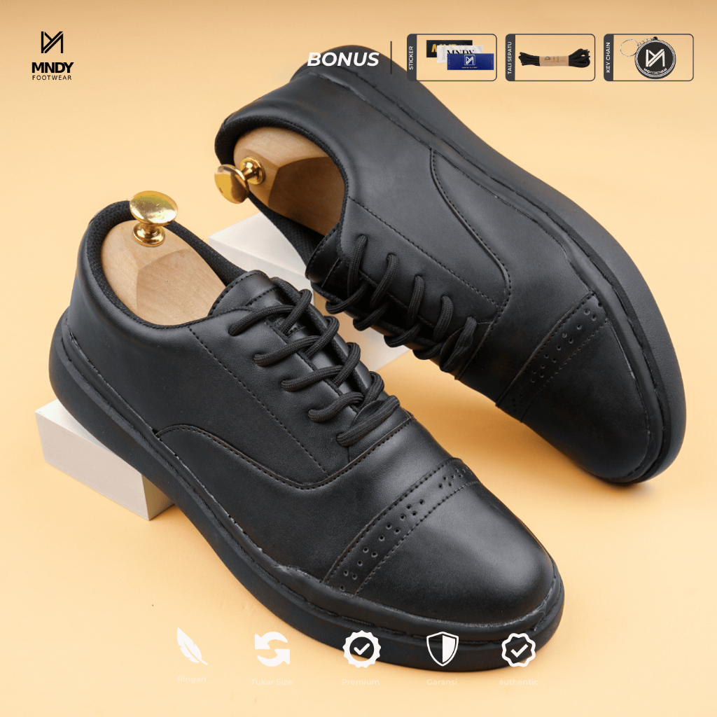 Jual MNDY Official - Jobs Black - Sepatu Pantofel Pria Slip on Kulit ...