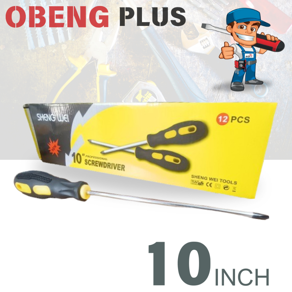 Jual OBENG PLUS ATAU KEMBANG 10 INCH SHENG WEI GAGANG KARET PANJANG ...