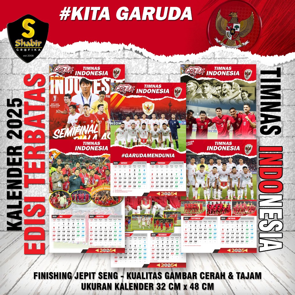 Jual COD KALENDER TIMNAS INDONESIA 2025 VIRAL TERLARIS | Shopee Indonesia