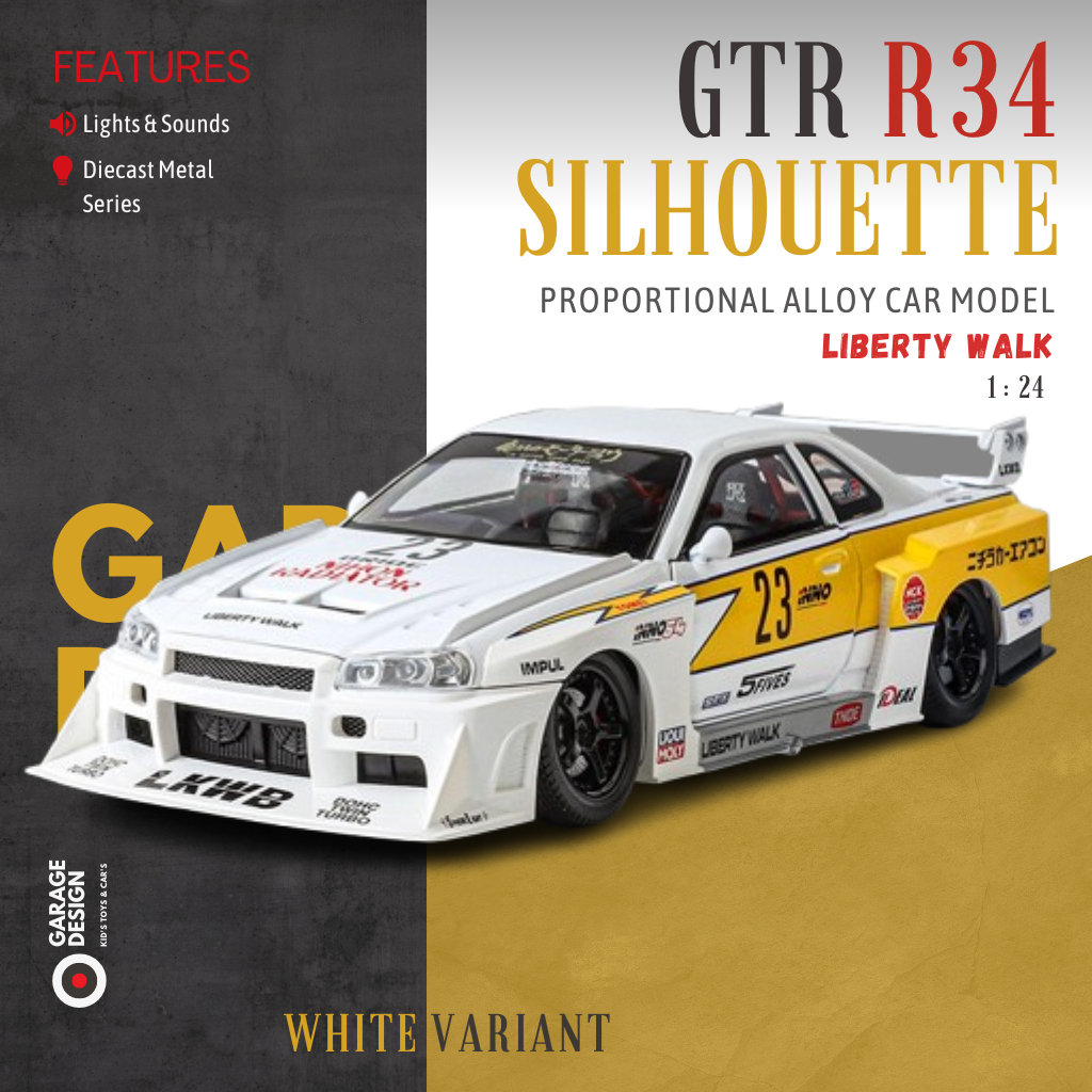 Jual Diecast Mobil Miniatur Nissan Skyline GTR R34 SS (Super Silhouette ...