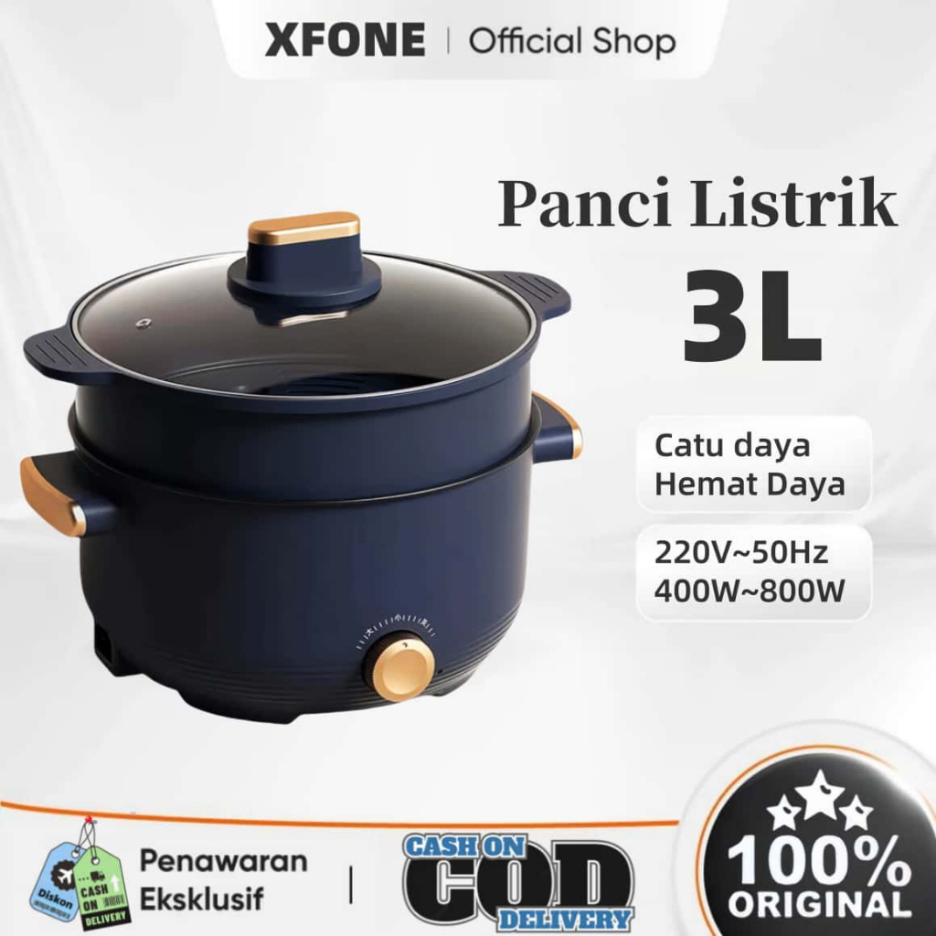 Jual XFONE Panci Listrik 3L Multifungsi 3 In 1 Electric Cooker Kompor ...