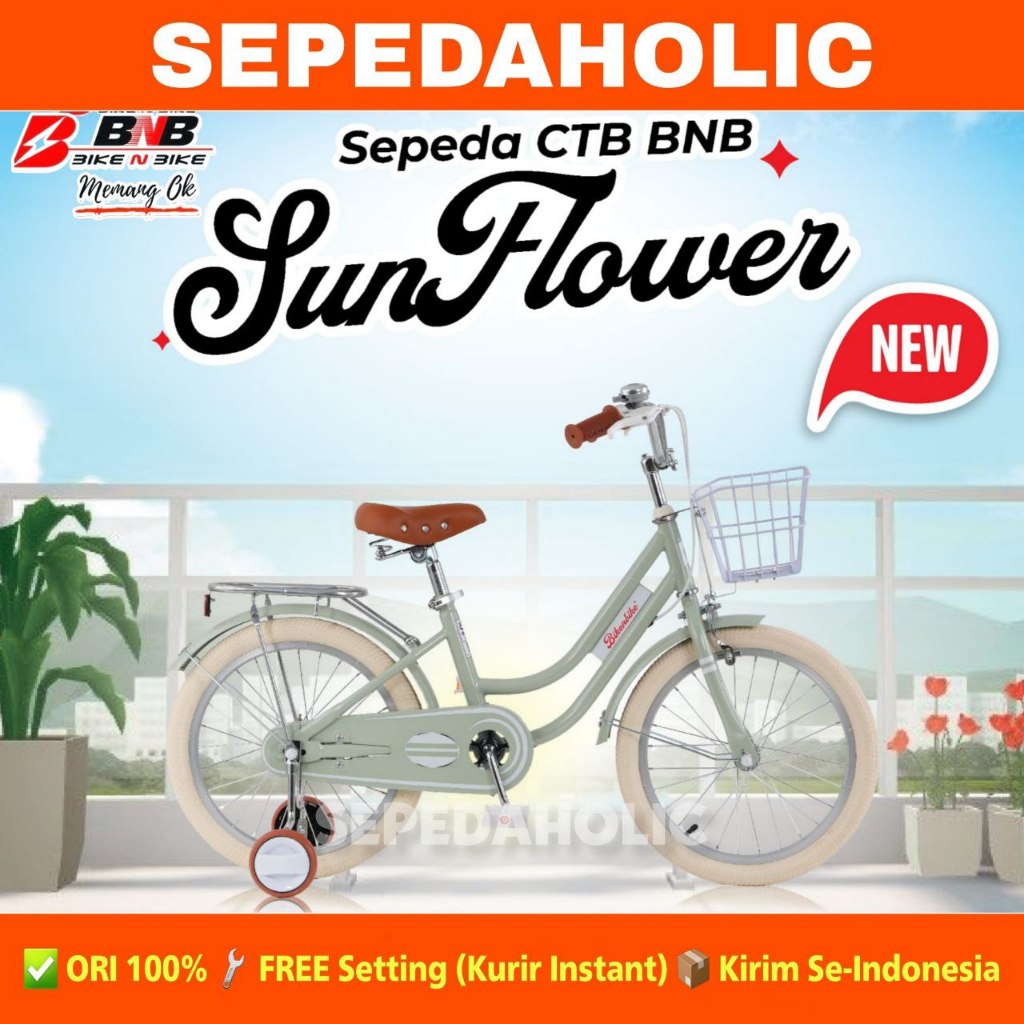 Jual Sepeda Anak Perempuan BNB SUNFLOWER / UNIVERSE / TEDDY / Evergreen Penguin Classic City ...