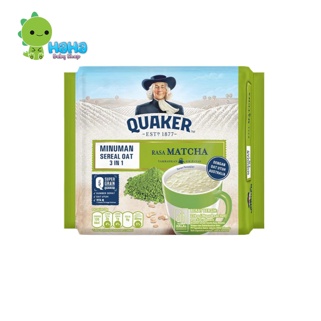 Jual Quaker 3in1 Matcha Minuman Sereal Oat 224gr (28gr x 8 sachet ...