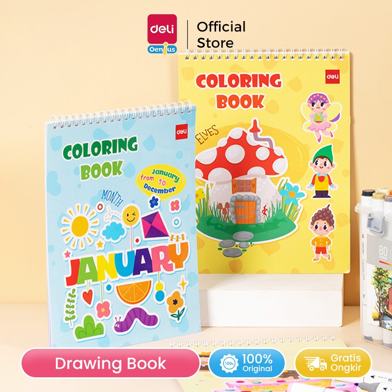 Jual Deli Coloring Book / Buku Mewarnai Anak Ukuran Besar Kertas 120G ...
