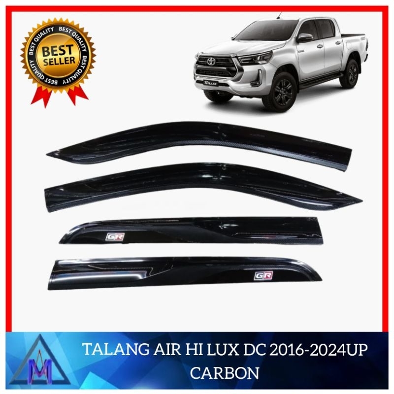 Jual Talang Air Hi Lux DC 2016 2017 2018 2019 2020 2021 2022 2023 2024 Carbon Import Side Visor ...