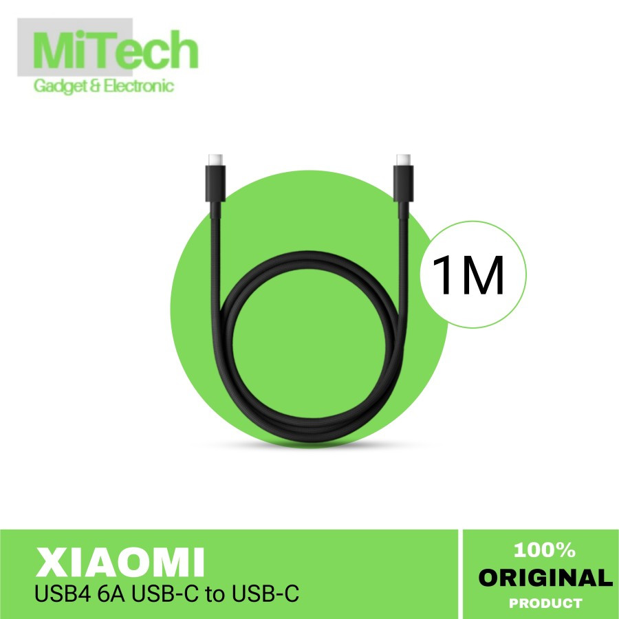 Jual Xiaomi Cable USB4 6A USB-C to USB-C 1M Cable Data Charging - Mi ...