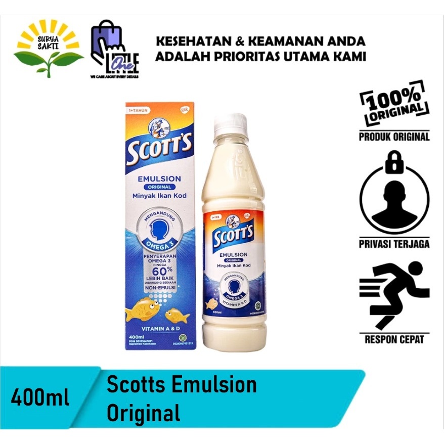 Jual Scott's Emulsion Vitamin dengan Omega 3, Vitamin A dan D Original ...