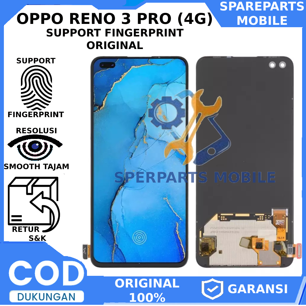 Jual LCD TOUCHSCREEN OPPO RENO 3 PRO (4G) ORIGINAL SUPPORT FINGERPRINT ...