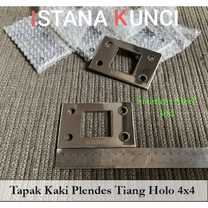 Jual TAPAK KAKI PLENDES TIANG HOLLOW 4X4 RAILING SUS 304 | Shopee Indonesia