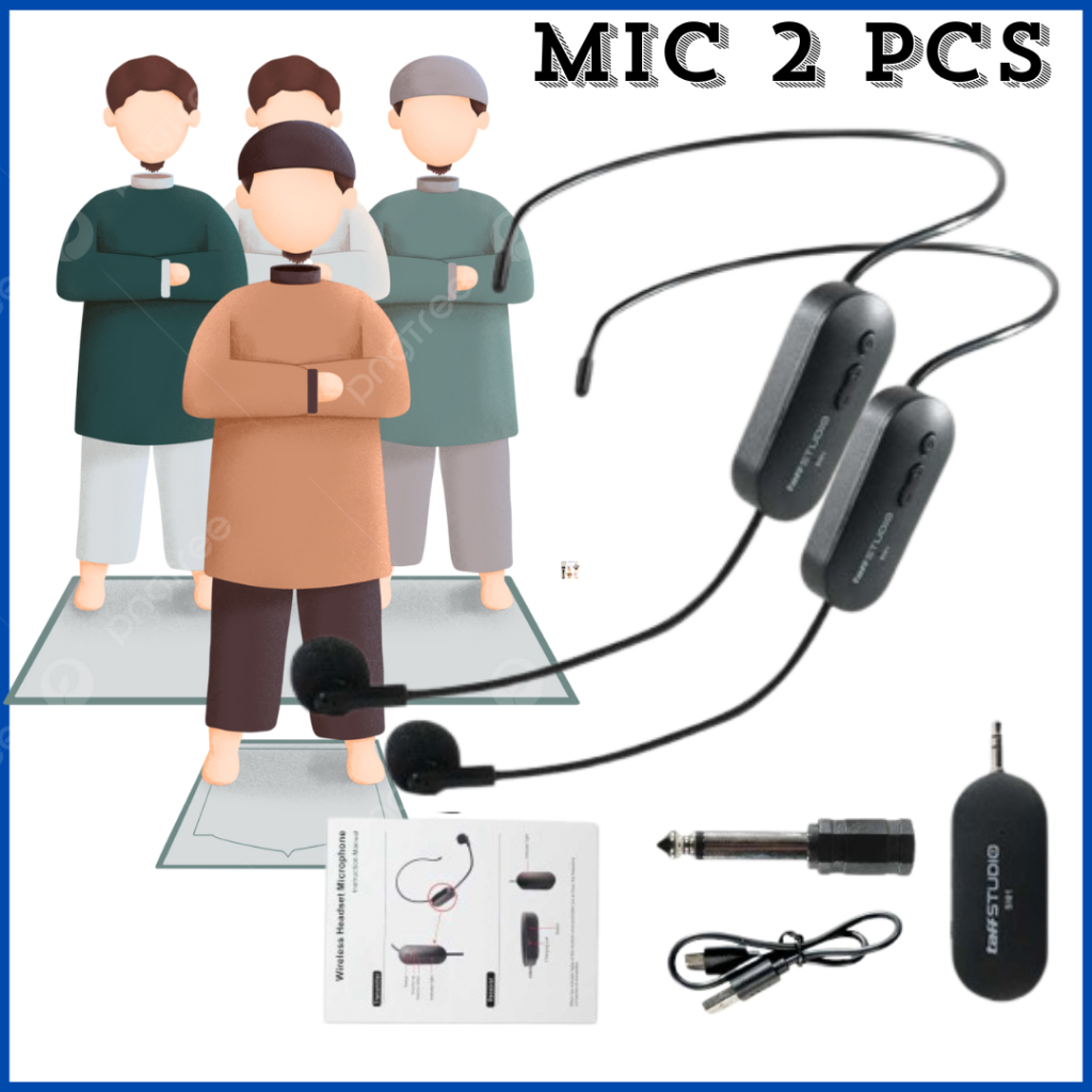 Jual TaffSTUDIO (2 MIC ) mik mic mic bando wireless imam mesjid tanpa kabel sholat uhf terbaik ...