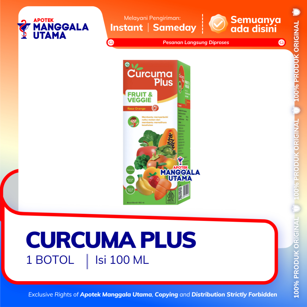 Jual CURCUMA PLUS FRUIT & VEGGIE ORANGE 100 ML | Shopee Indonesia