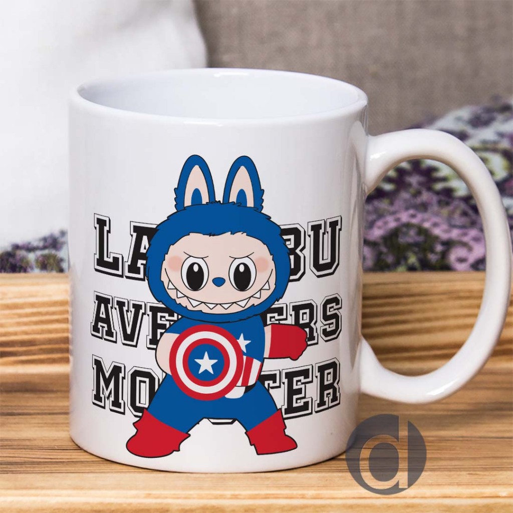 Jual Mug Labubu Lucu | Gelas Desain Karakter Captain America Labubu ...
