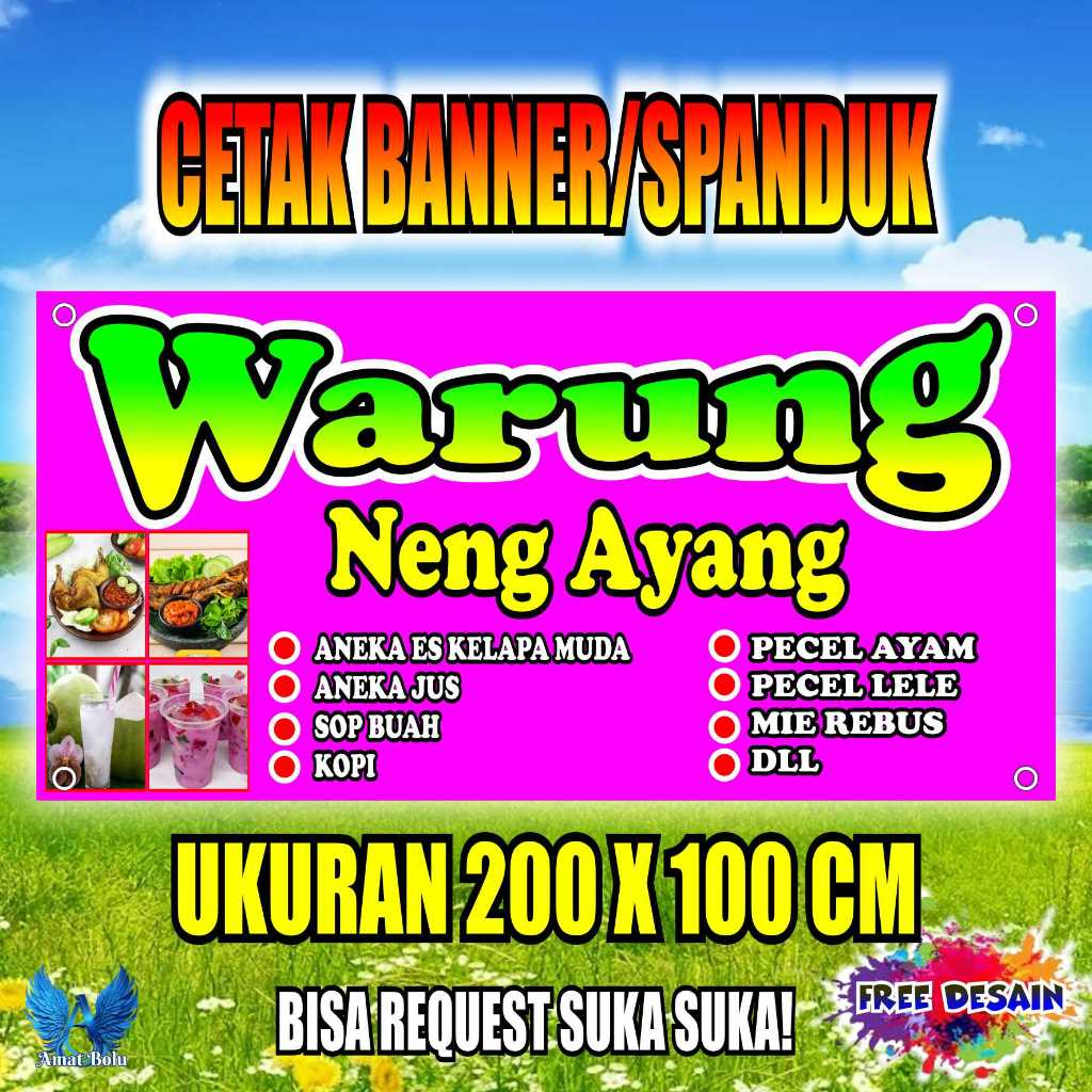 Jual Spanduk Banner WARUNG NASI / WARTEG / WARUNG MAKAN Custom Desain ...
