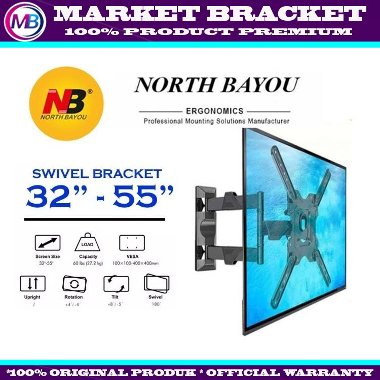 Jual NORTH BAYOU NB P4 Bracket tv 32 40 42 43 50 55 inch | Shopee Indonesia