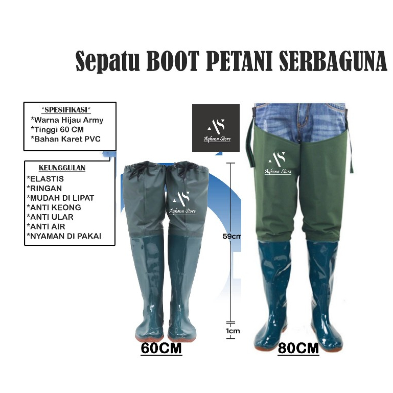 Jual SEPATU BOOT KARET PANJANG PREMIUM BOOTS SAWAH PETANI PANJANG 60CM ...