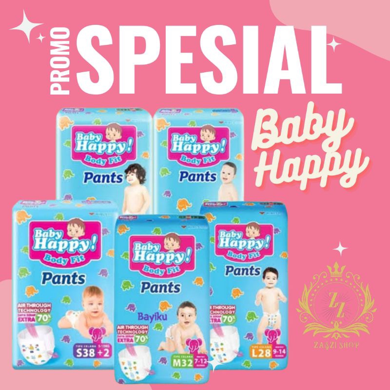 Jual BABY HAPPY POPOK SEKALI PAKAI (diapers/pempes/popok) | Shopee ...