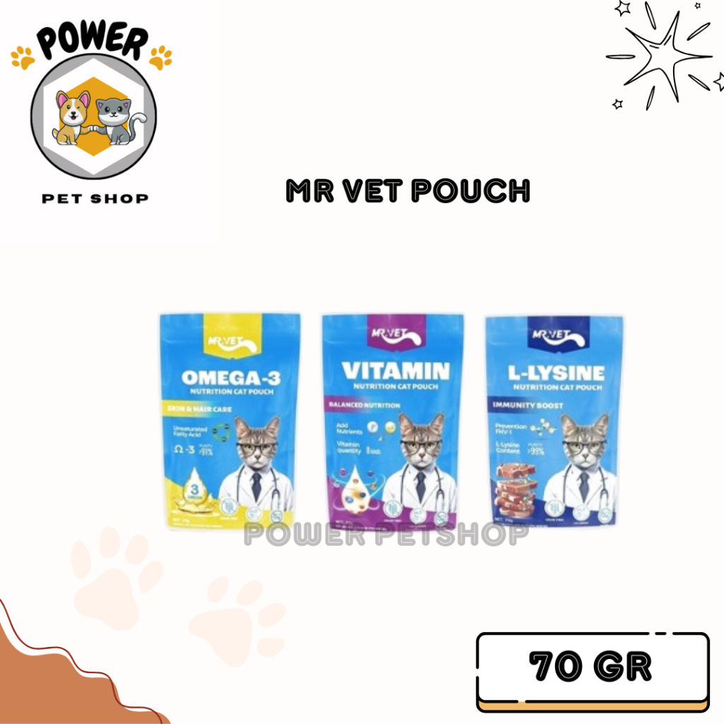 Jual Makanan Kucing - Mr. Vet Pouch wet food all varian 70gr | Shopee ...