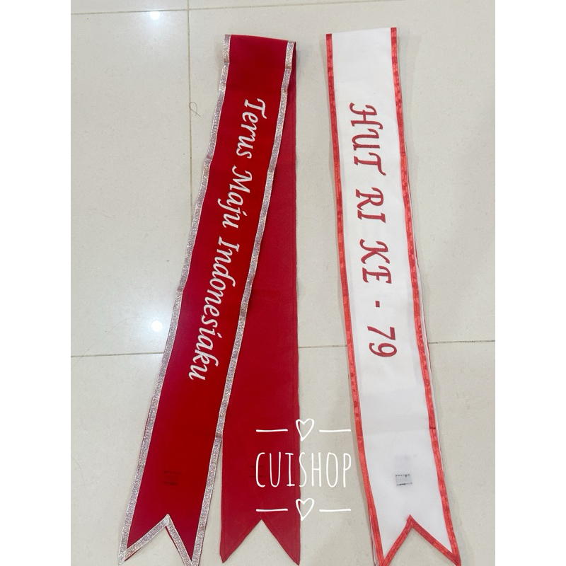 Jual SELEMPANG PUTIH BAHU DENGAN LIST PITA BERWARNA(custom) | Shopee ...