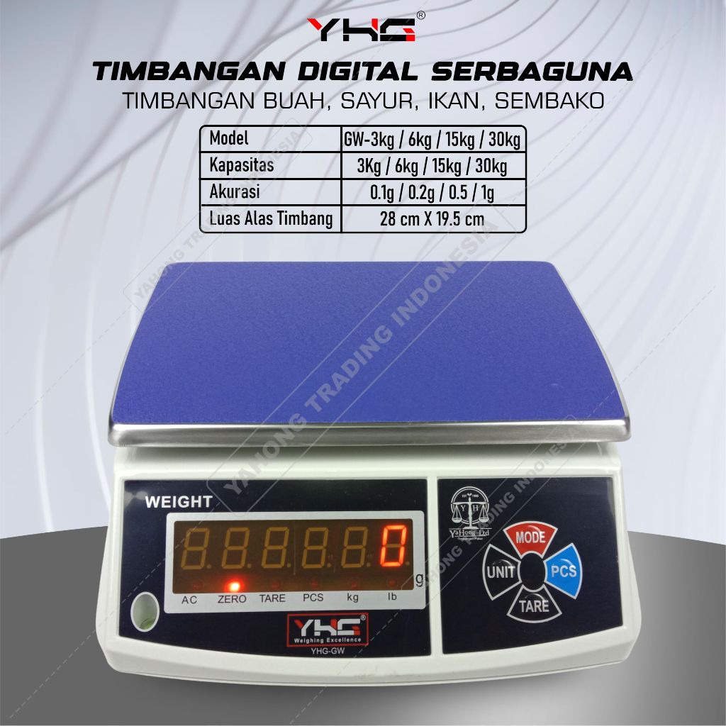 Jual Timbangan Digital Serbaguna 3kg 6kg 15kg 30kg GW Timbangan Meja Dapur Buah Sayur Kain YHG ...