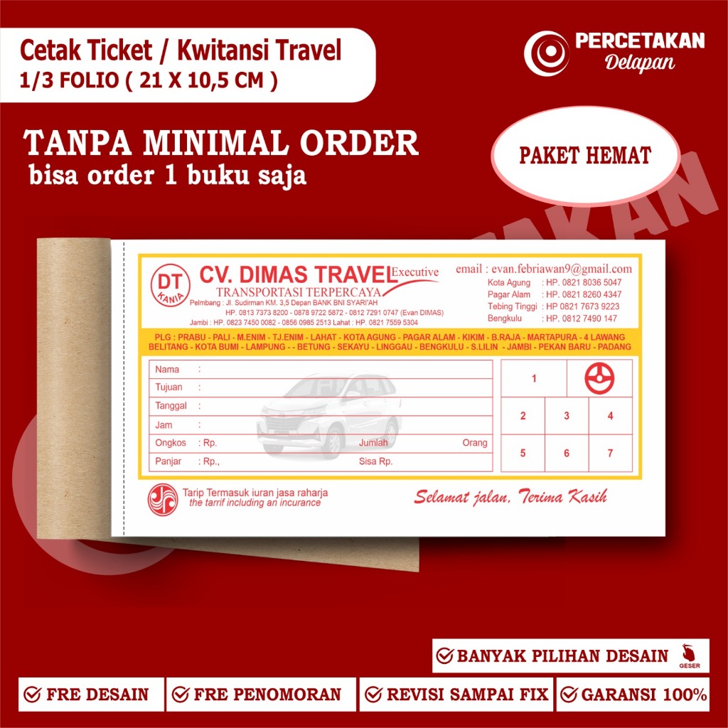 Jual Cetak kwitansi / tiket travel bebas custom | Shopee Indonesia Jual Cetak kwitansi / tiket travel bebas custom | Shopee Indonesia