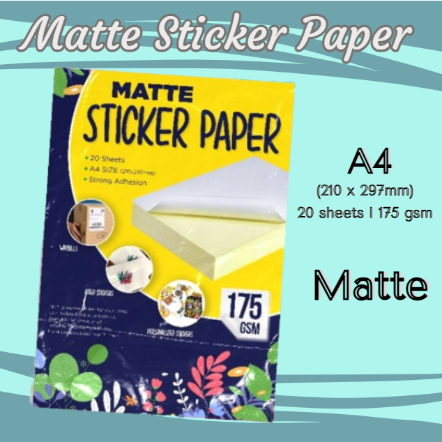 Jual A4 Stiker Kraft / Kertas Stiker Label Matte 175GSM (20 lembar per ...