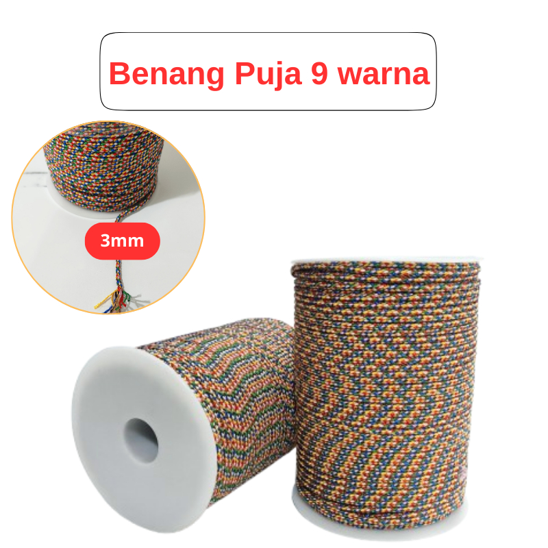 Jual Harga 1 Roll Benang Puja 9 Warna Diameter Kecil 3 Milimeter ...