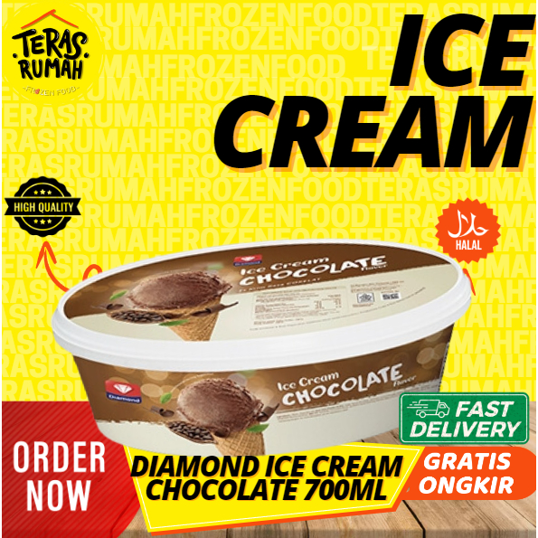 Jual DIAMOND ICE CREAM - CHOCOLATE / COKLAT 700ml | Shopee Indonesia