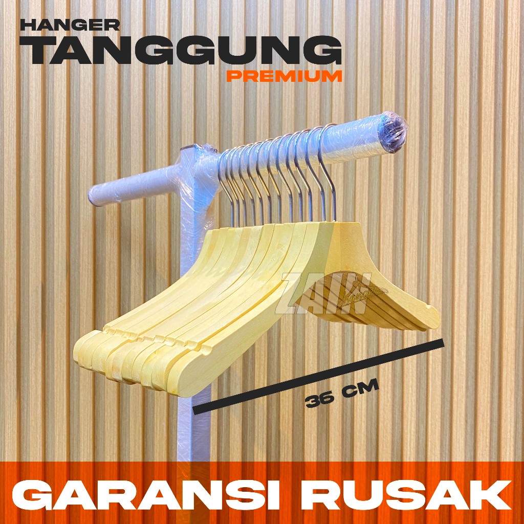 Jual Hanger Kayu Ukuran Tanggung Premium Kepala Lurus | Shopee Indonesia