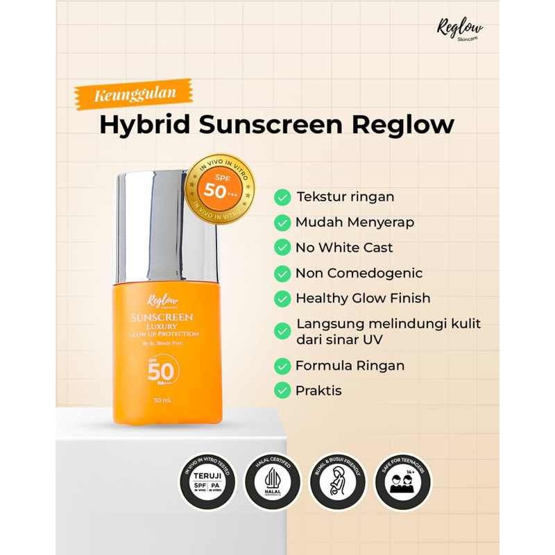 Jual Reglow Sunscreen Luxury Glow Up Protection SPF 50 PA++ / Sunscreen ...