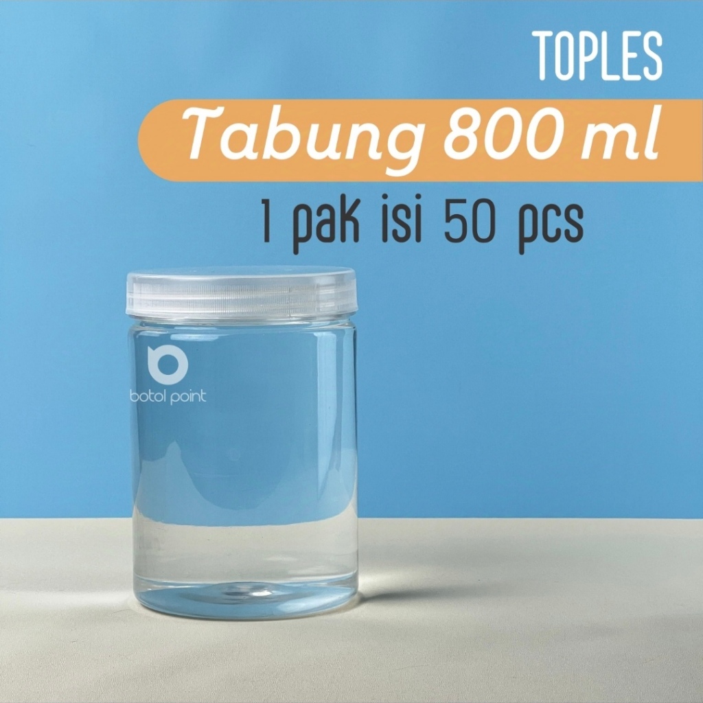 Jual TOPLES TABUNG 800 ml 1 PAK ISI 50 PCS TOPLES TABUNG PLASTIK ...
