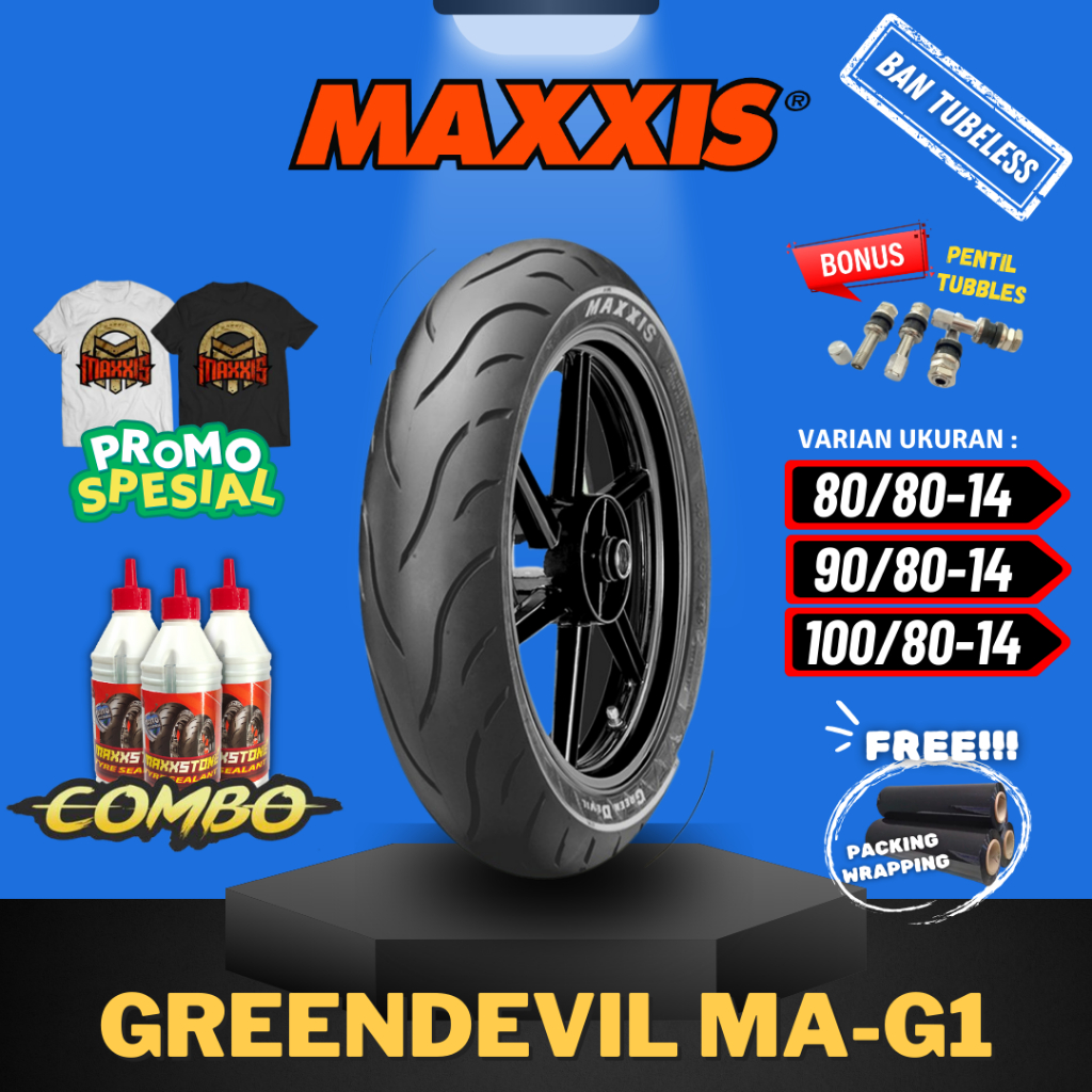 Jual [READY COD] (PRODUKSI TERBARU) BAN MAXXIS GREEN DEVIL - ( 80/80-14 ...