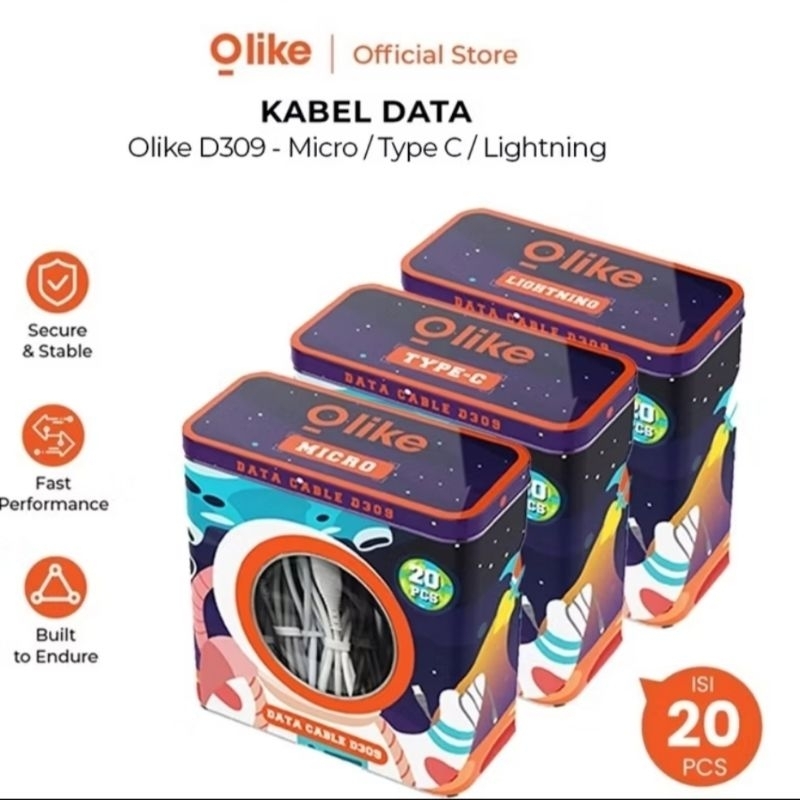 Jual Olike D309 Kabel Data Micro Tipe-C Lightning Fastcharging (isi ...