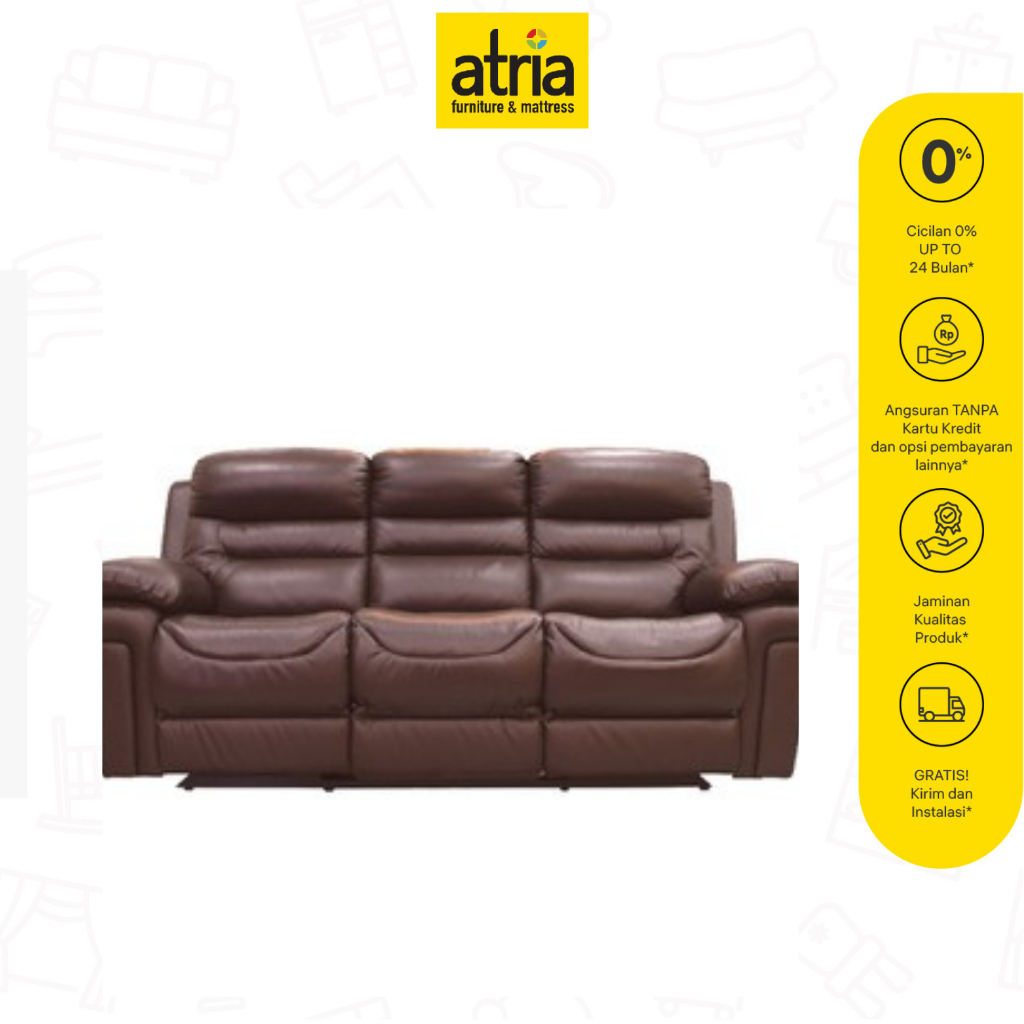 Jual Atria Sofa Santai Bolivia Recliner Half Leather 3 SEAT | Shopee ...