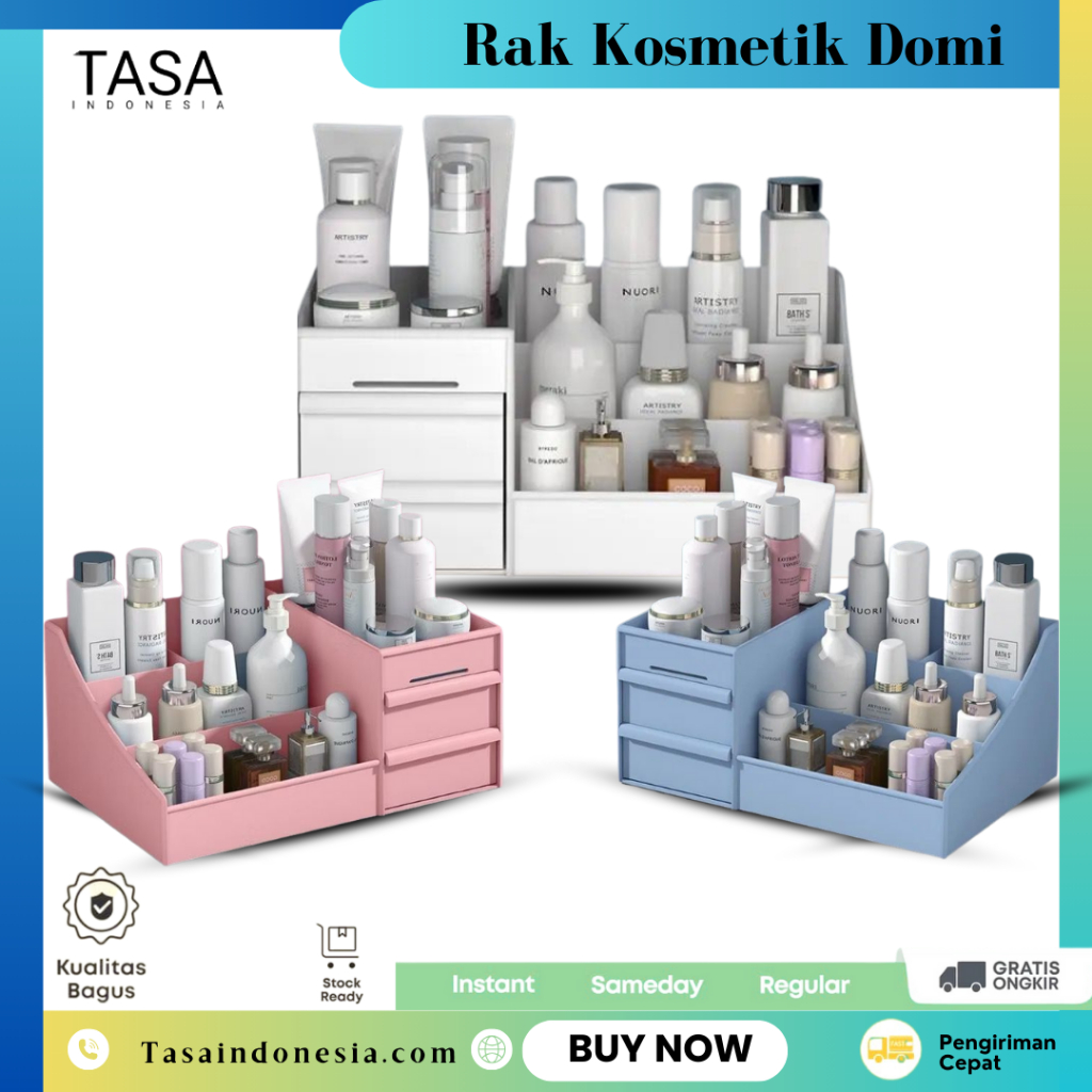 Jual [TSA] Rak Domi Kosmetik 2 laci tempat MakeUp Tempat penyimpanan ...