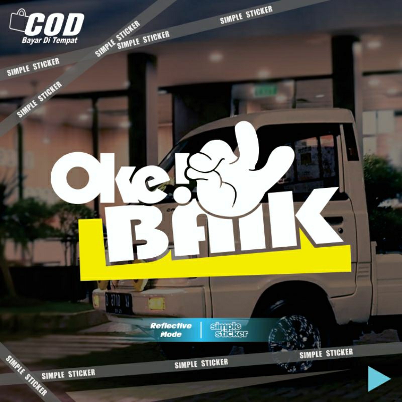 Jual sticker kata kata oke baik | sticker cutting | sticker kaca mobil ...