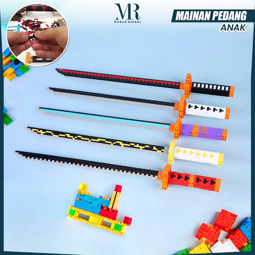 Jual Mainan Pedang Block Mini Edukasi Anak / Balok Susun Anak Nano DIY ...