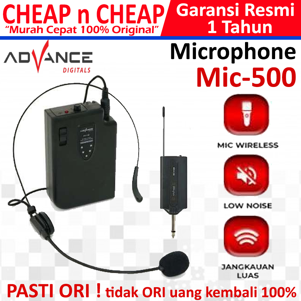 Jual Mic Clip On Advance Mic-500 Mic Bando Wireless - Microphone Eksternal | Shopee Indonesia