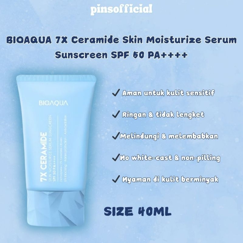 Jual BIOAQUA 7X Ceramide Skin Moisturize Serum Sunscreen SPF 50 PA ...