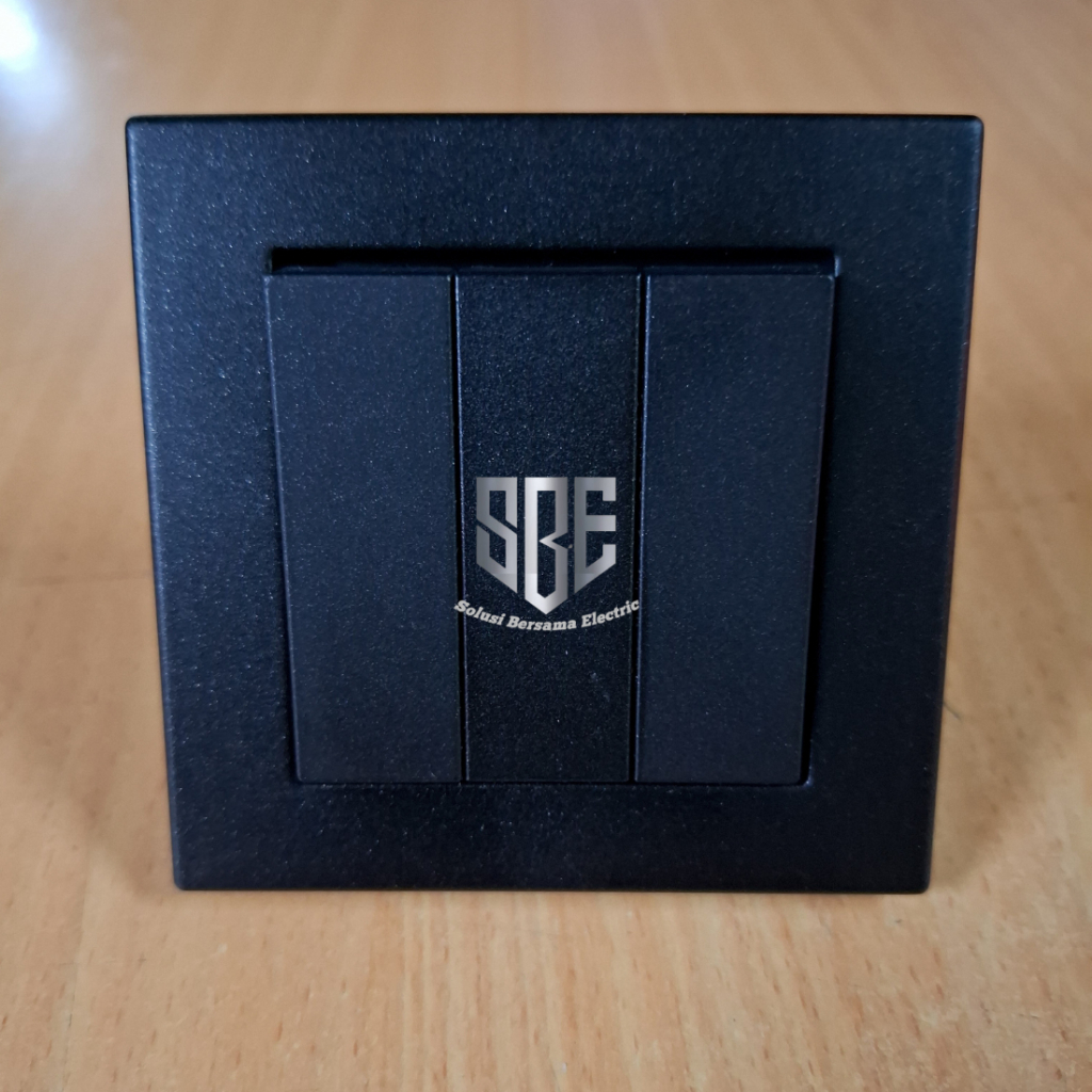 Jual Saklar Triple Broco Plano Hitam E16N | Shopee Indonesia