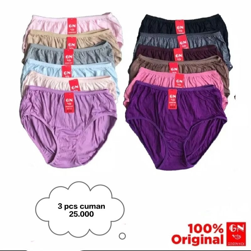 Jual celana dalam Golden Nick /1 paket 3pcs / celana dalam wanita murah berkualitas | Shopee ...