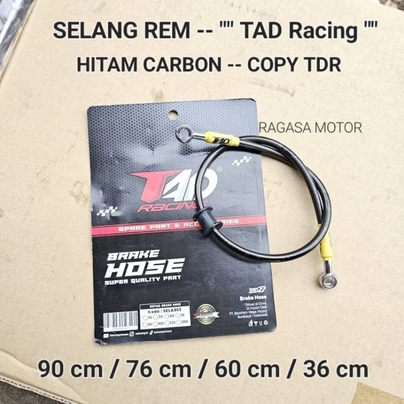 Jual Selang Rem TAD Racing Hitam Carbon Copy TDR Ukuran 90cm 75cm 60cm 36cm | Shopee Indonesia